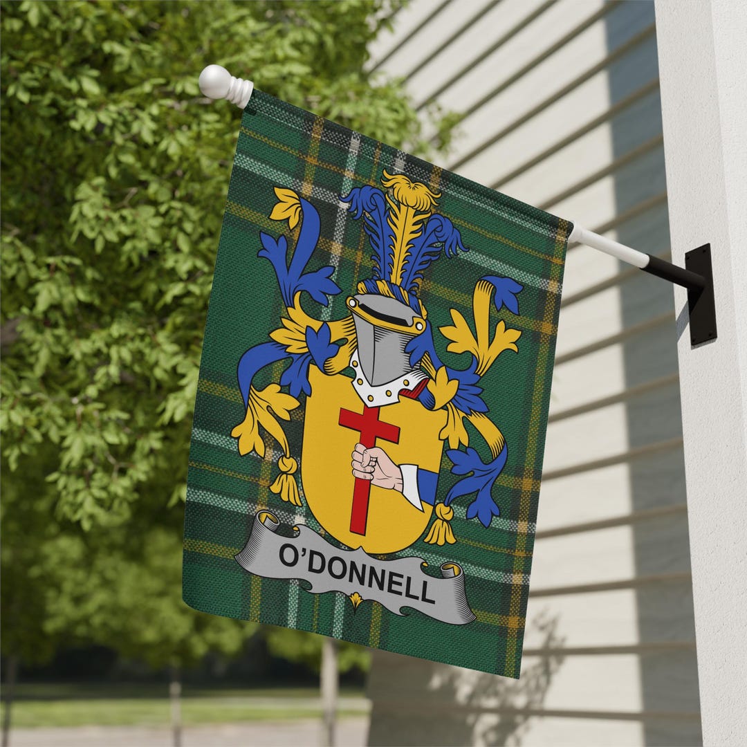 ODONNELL Irish Coat of Arms Garden Flag, Surname Tartan Flag, Family ...
