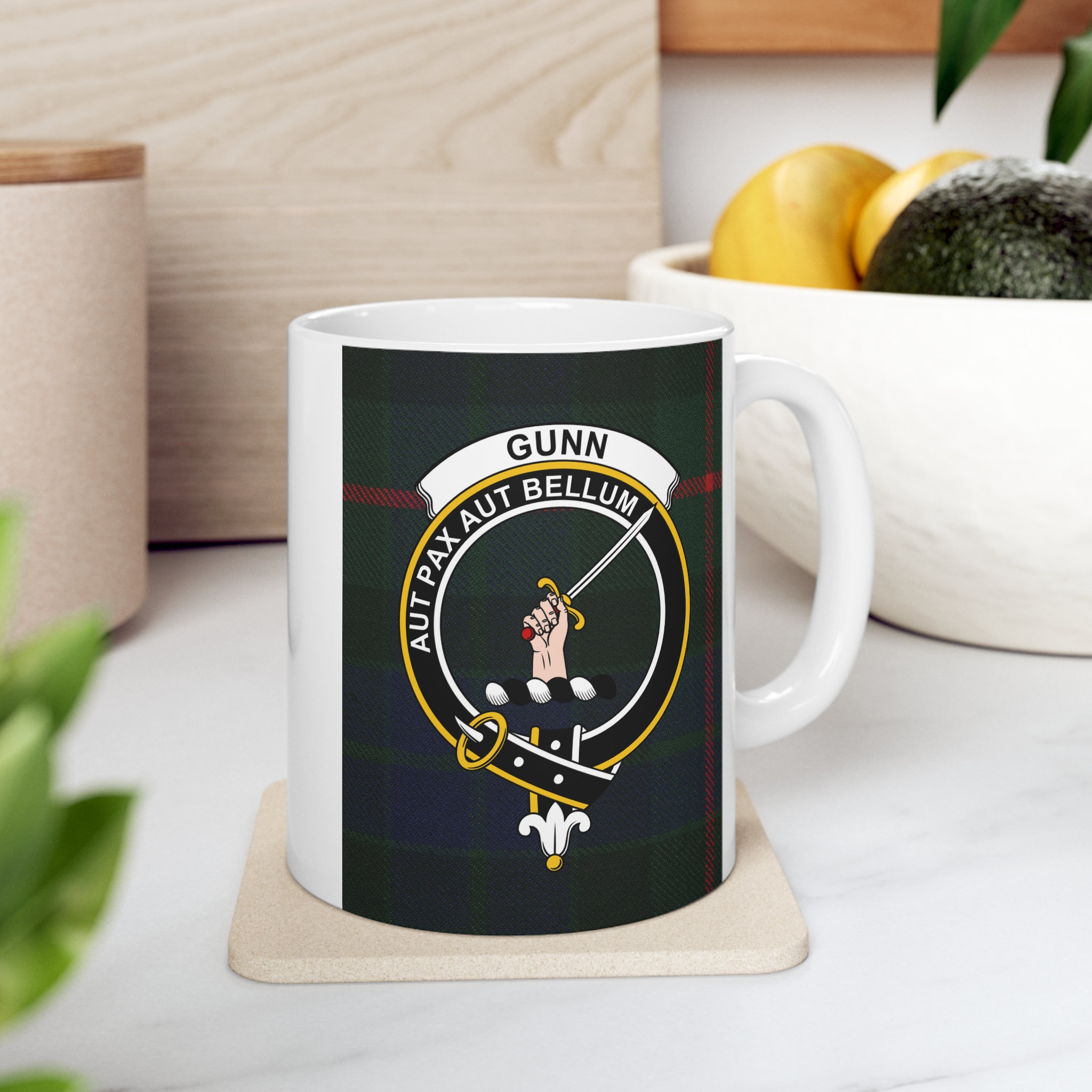 Clan Gunn Scottish Mug Gunn Clan Tartan Mug Clan Gunn Crest Etsy Ireland