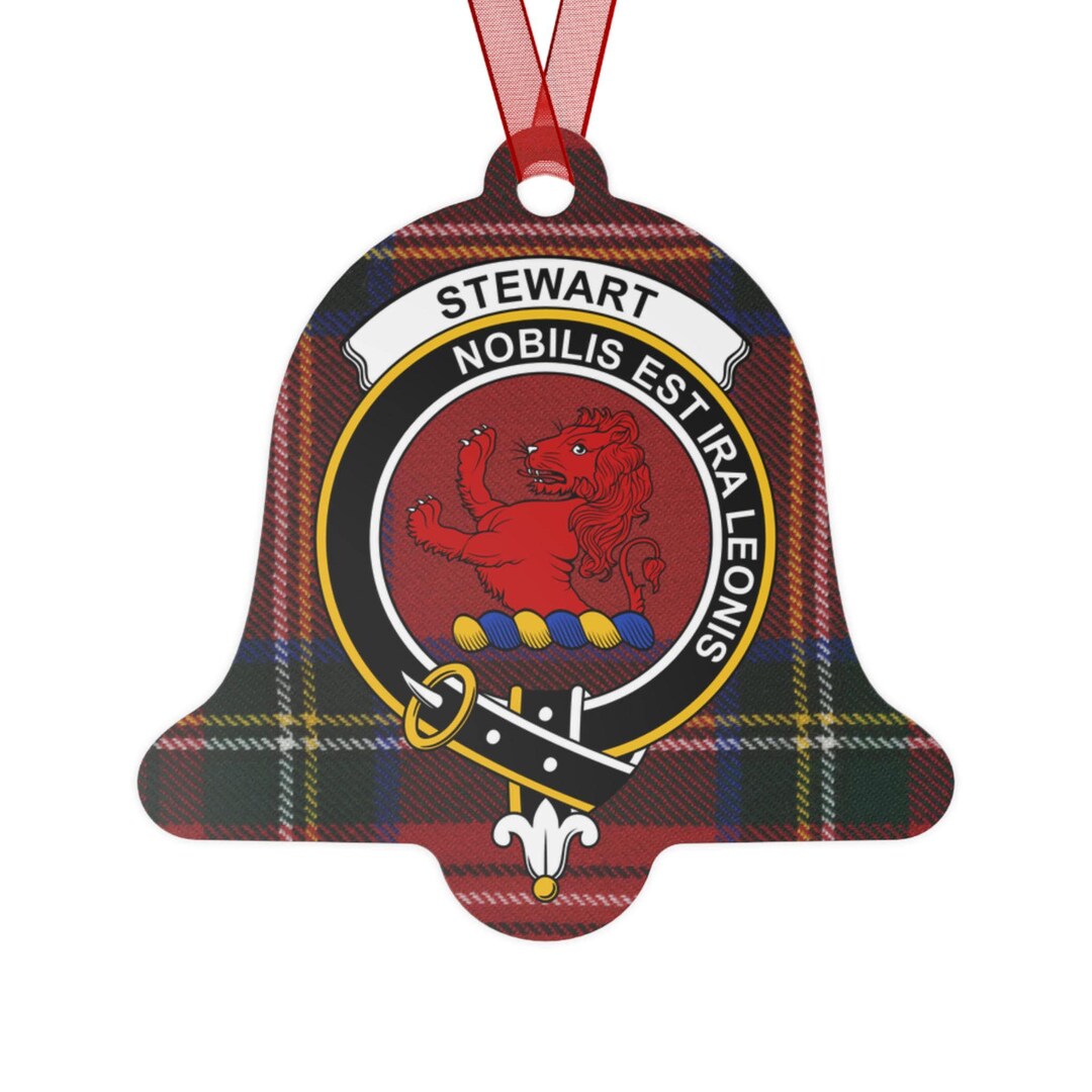 Stewart Scottish Clan Metal Bell Shaped Ornament, Double Sided Print ...