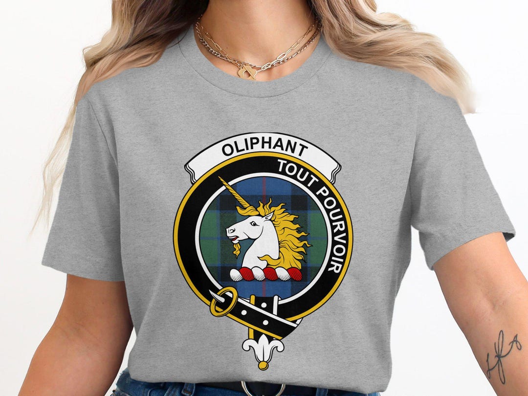 Oliphant Scottish Clan Crest T-shirt, Ancestry Heritage Shirt, Oliphant ...