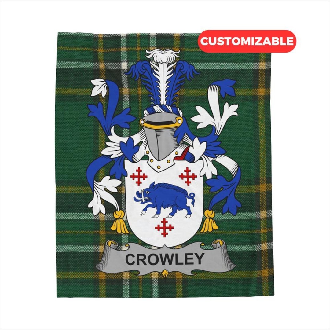 Crowley Surname Irish Coat of Arms Blanket, Family Crest Blanket ...