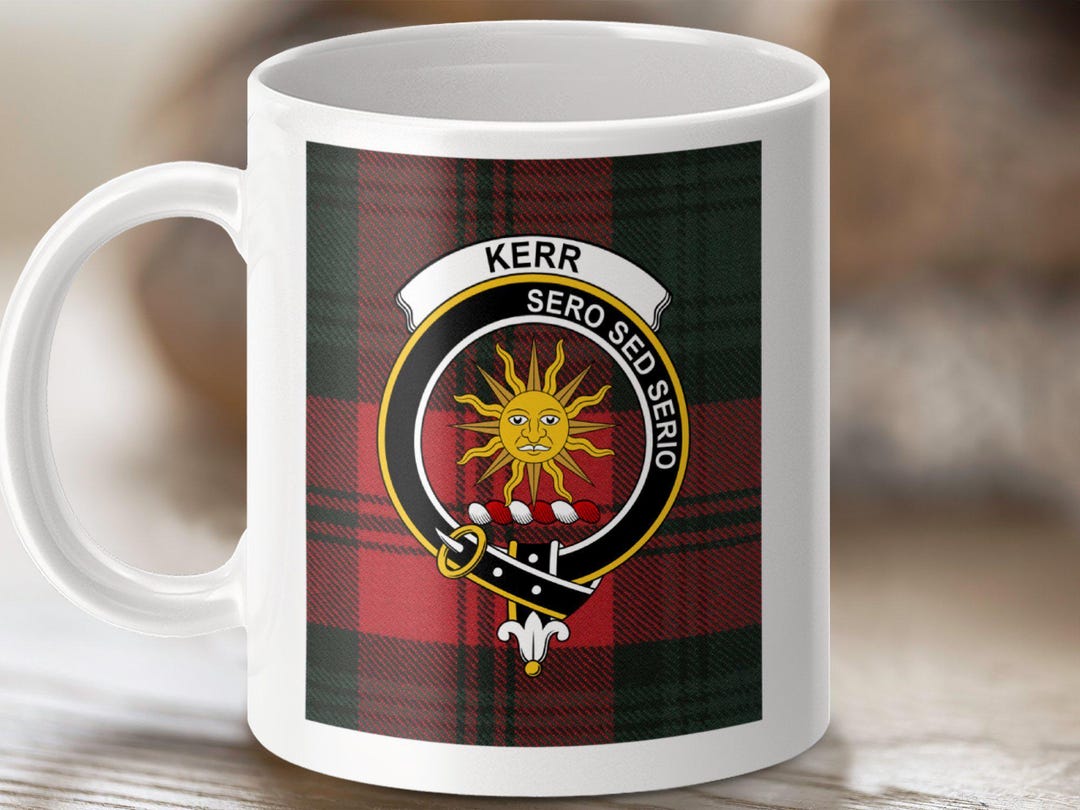 Kerr Clan Scottish Tartan Crest Mug, Scotland Ancestry Gift, Family ...