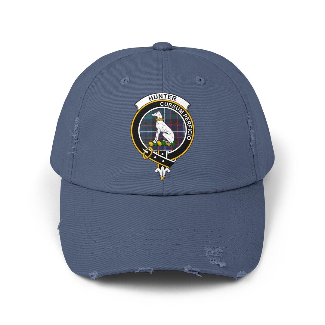 Hunter Scottish Clan Crest Baseball Cap, Clan Hunter Distressed Cap ...