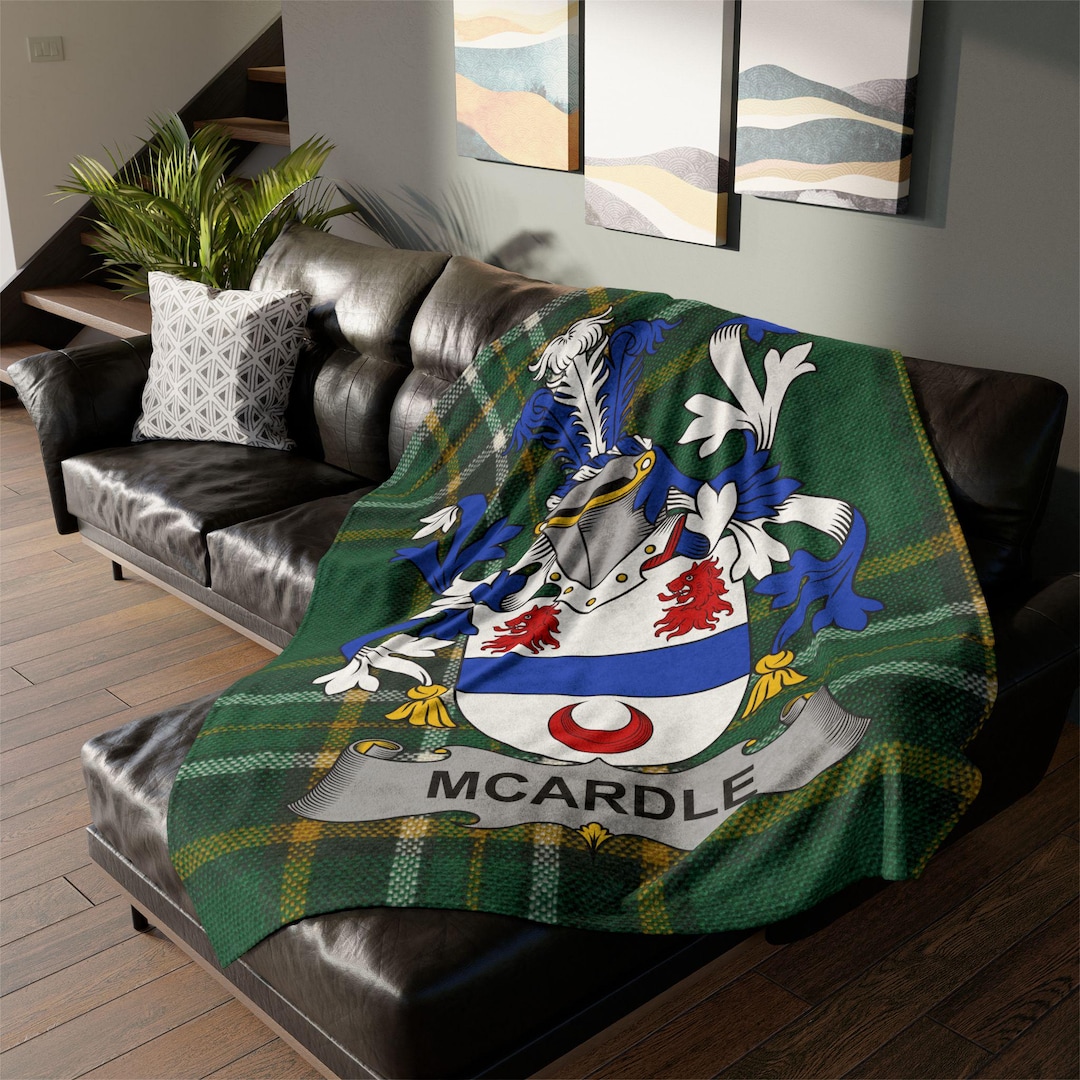 Mcardle Irish Coat of Arms Throw Blanket: National Tartan Polyester Bed ...