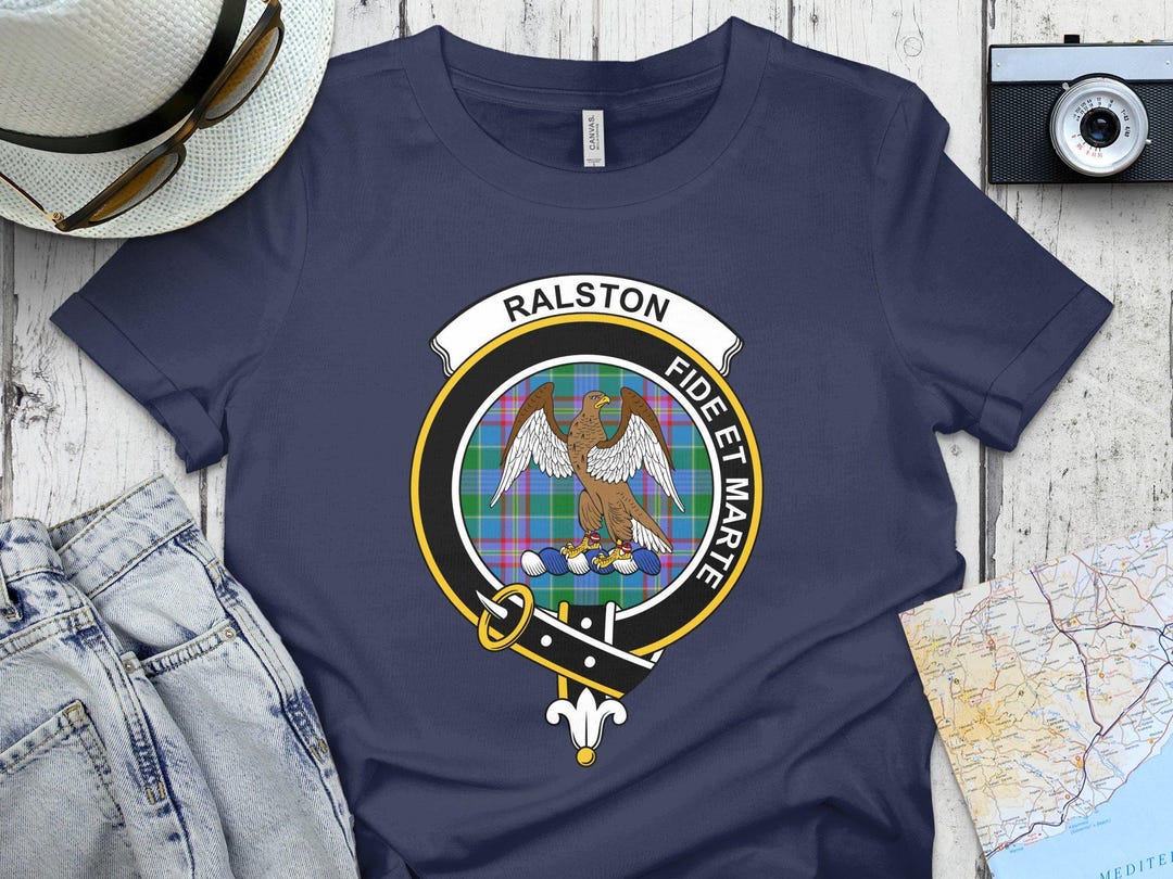 Ralston Clan Crest on Tartan Background T-shirt, Sweatshirt, Hoodie ...