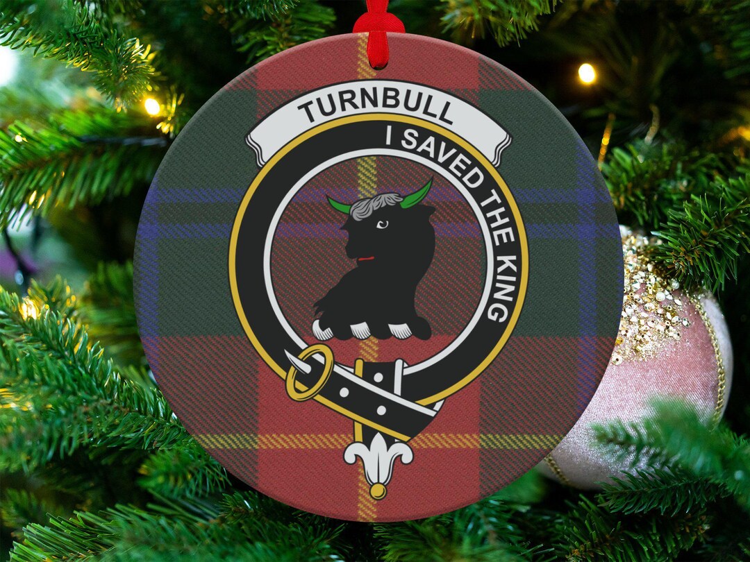 Turnbull Clan Crest Tartan Ornament, Scottish Heritage Christmas ...