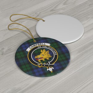 Personalized Scottish Clan Crest Christmas Ornament: Tartan Holiday ...