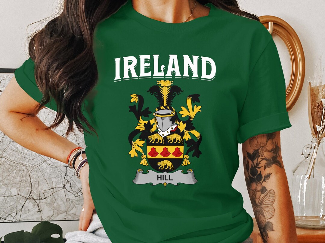 Hill Family Crest T-shirt: Celtic Coat of Arms, Surname Tee - Etsy