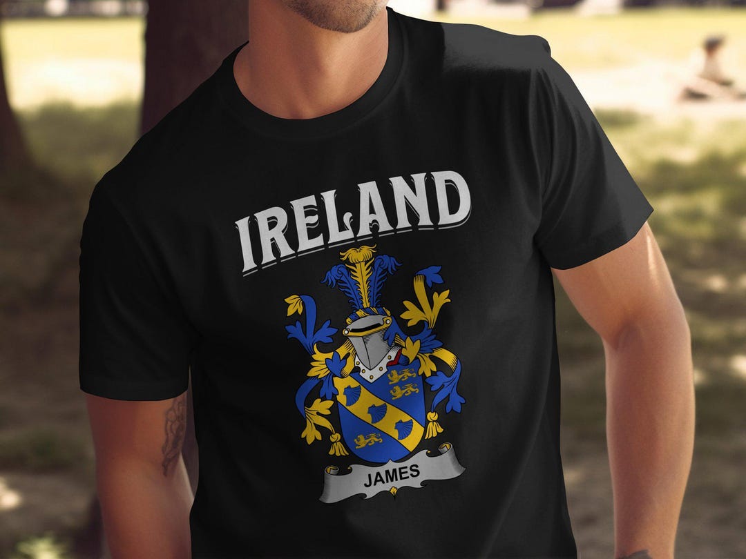 James Irish Coat of Arms T-shirt: Family Surname Tee - Etsy