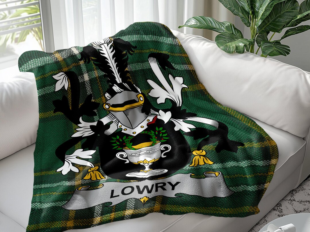 Lowry Surname Irish Coat of Arms Blanket, Family Heritage, Lineage ...