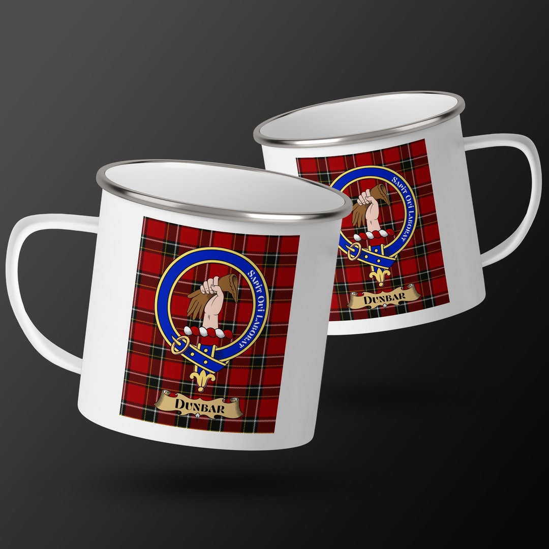 Scottish Clan Dunbar Tartan Enamel Camping Mug, 12 Oz Durable Outdoor ...