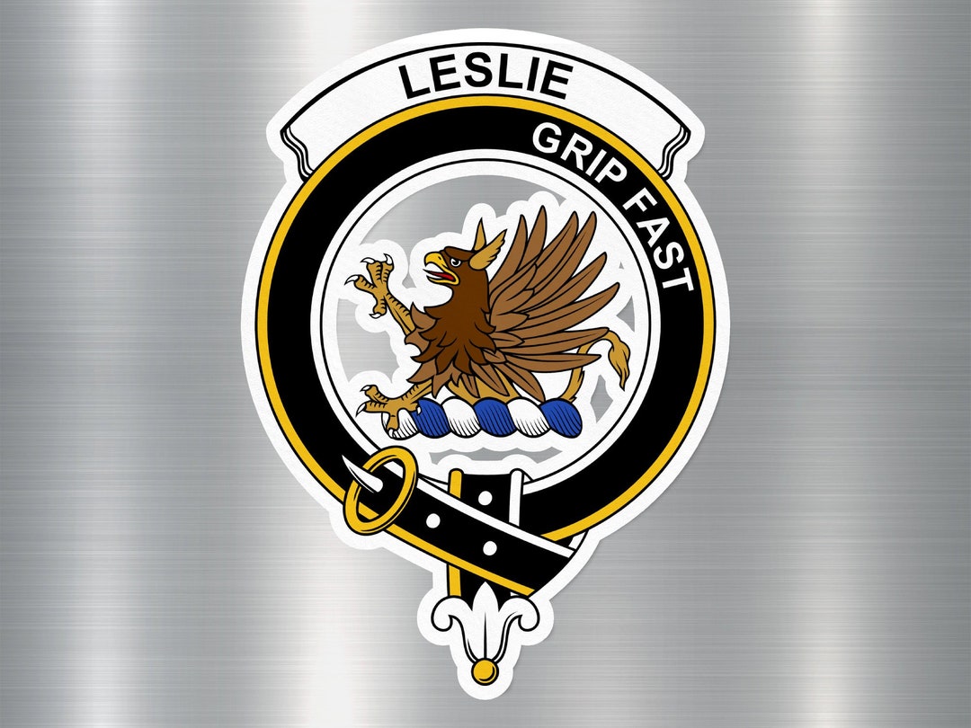 Scottish Clan Leslie Crest Kiss Cut Sticker, Die Cut Magnet, Grip Fast ...