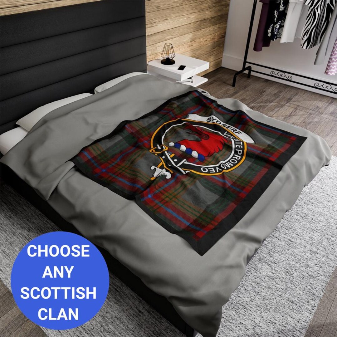 Scottish Clan Sydserf, Soft Lightweight Blanket, Cozy Tartan Throw ...