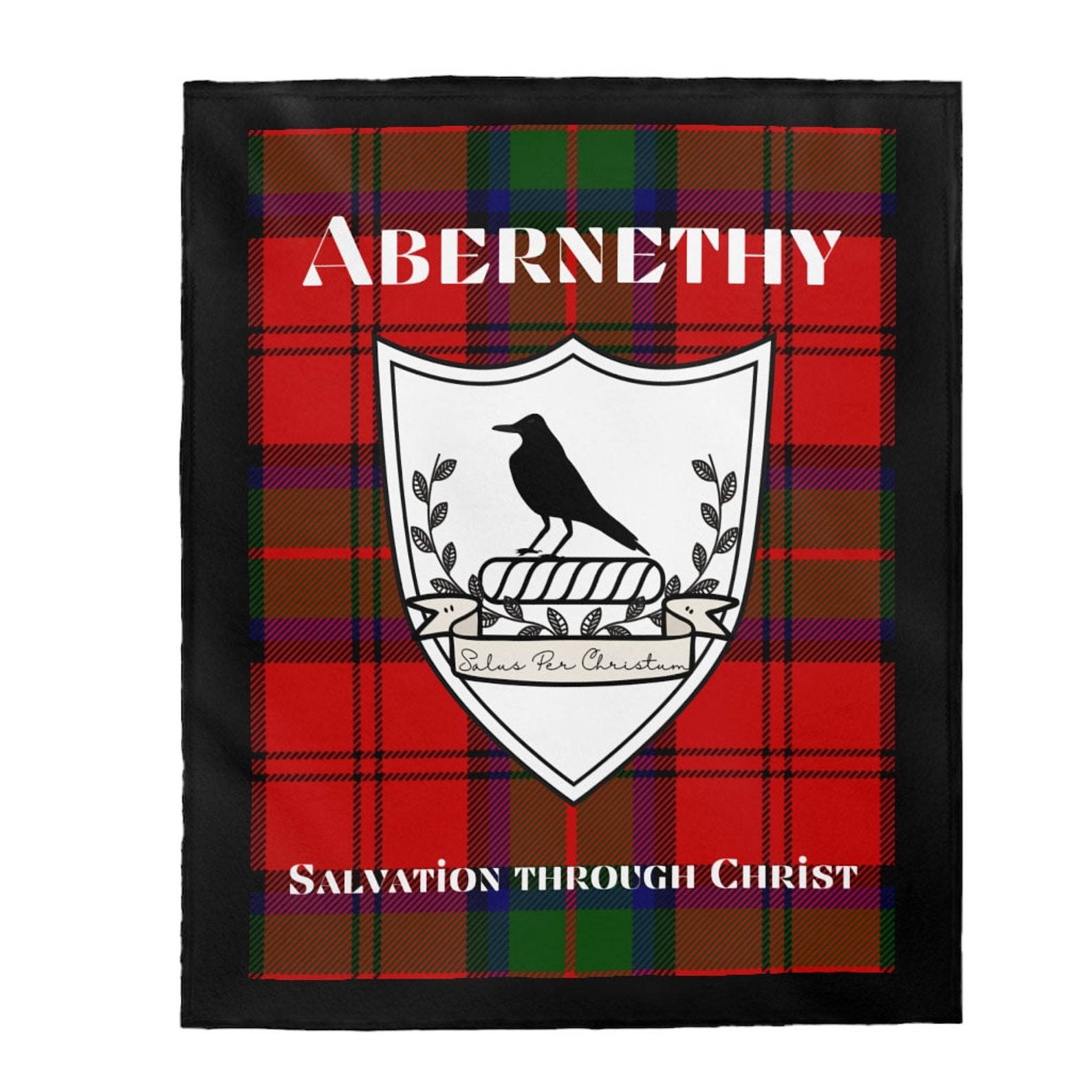 Clan Abernethy Scottish Tartan Crest Blanket | Etsy
