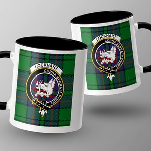 Scottish Clan Lockhart Crest Tartan Mug, Unique Family Heritage Coffee ...