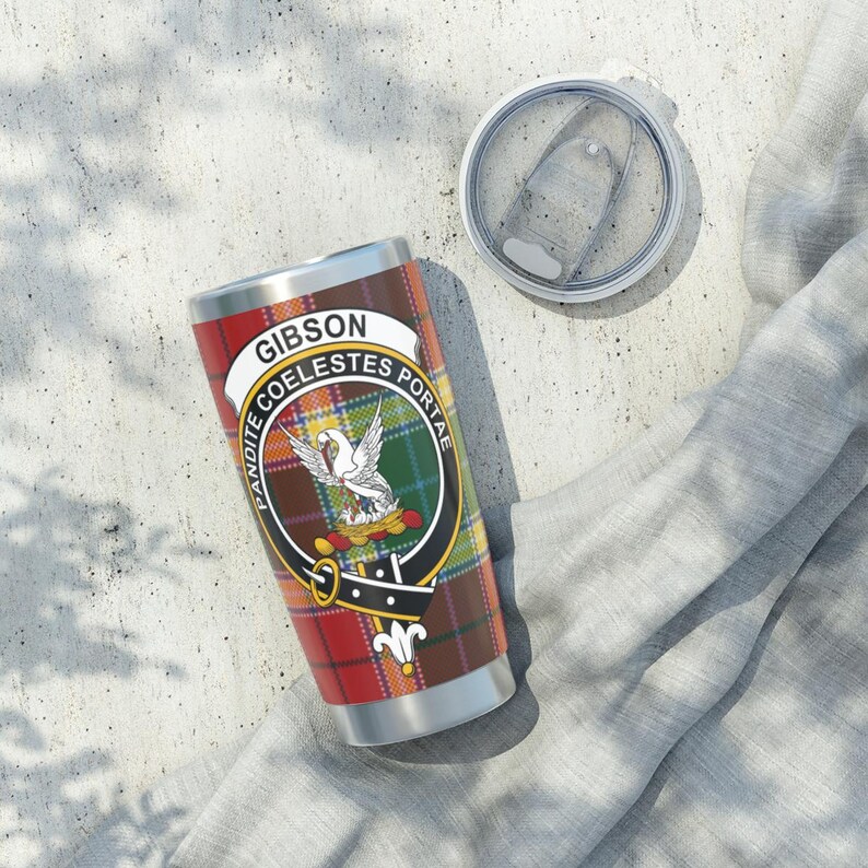 Gibson Clan Crest 20oz Stainless Steel Travel Tumbler | Scottish Tartan ...
