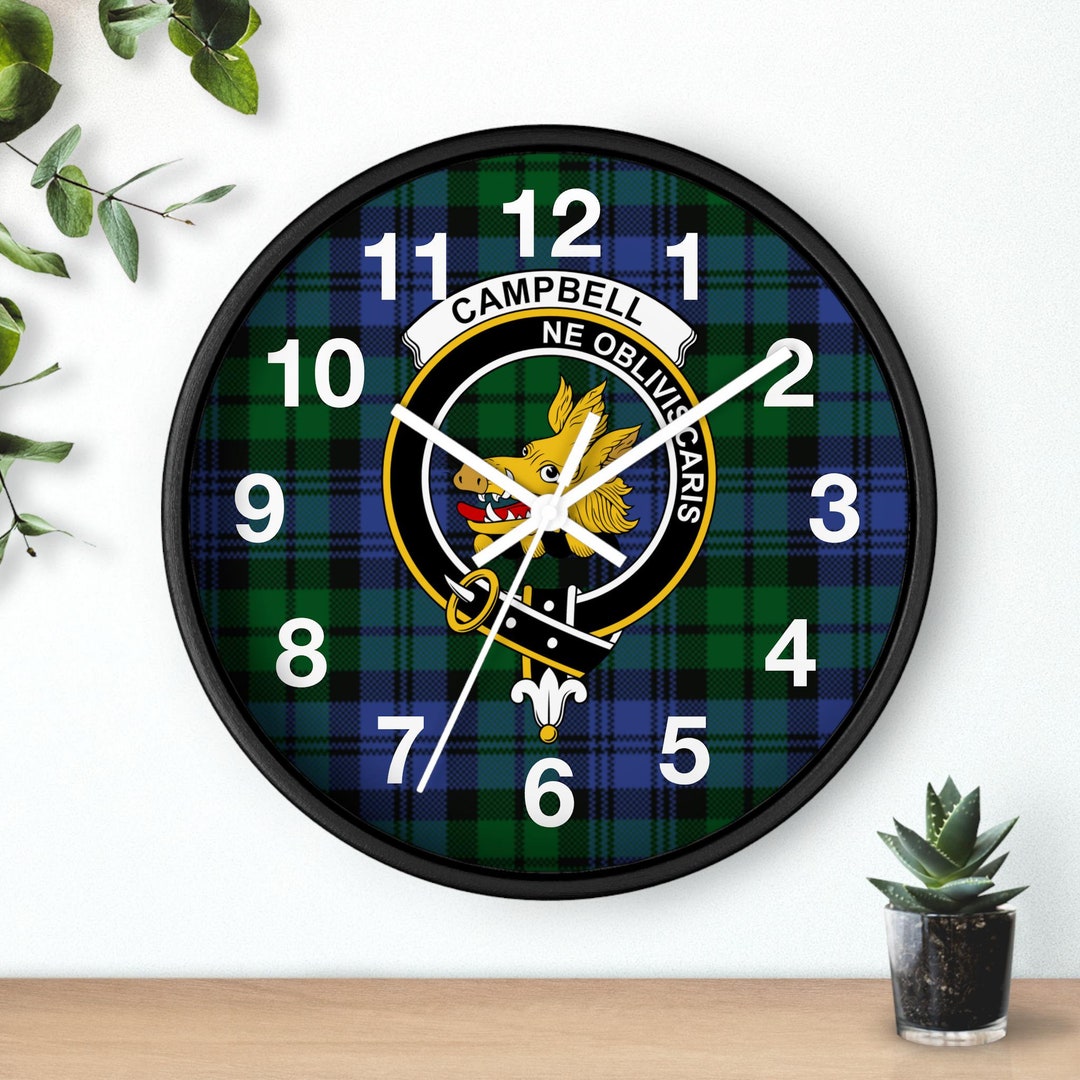 Personalized Scottish Clan Crest Clock: Tartan Heritage Decor - Etsy
