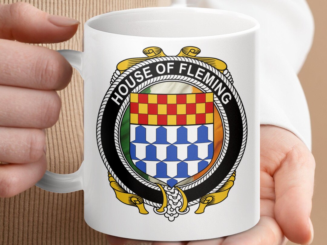Fleming Irish Coat of Arms Mug, Fleming Ancestry Coffee Cup, Fleming ...
