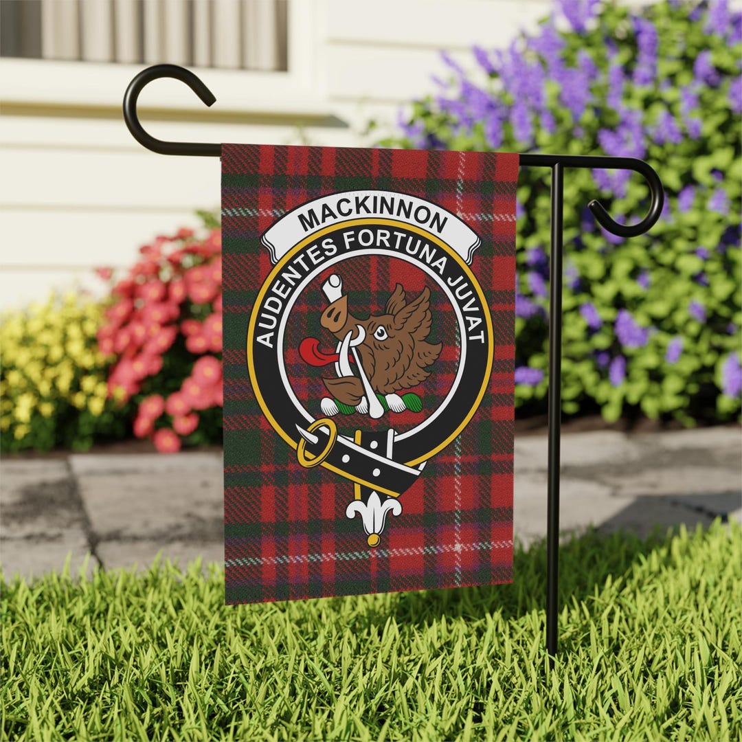 Mackinnon Clan Crest Scottish Garden Banner Flag Audentes Fortuna Juvat ...