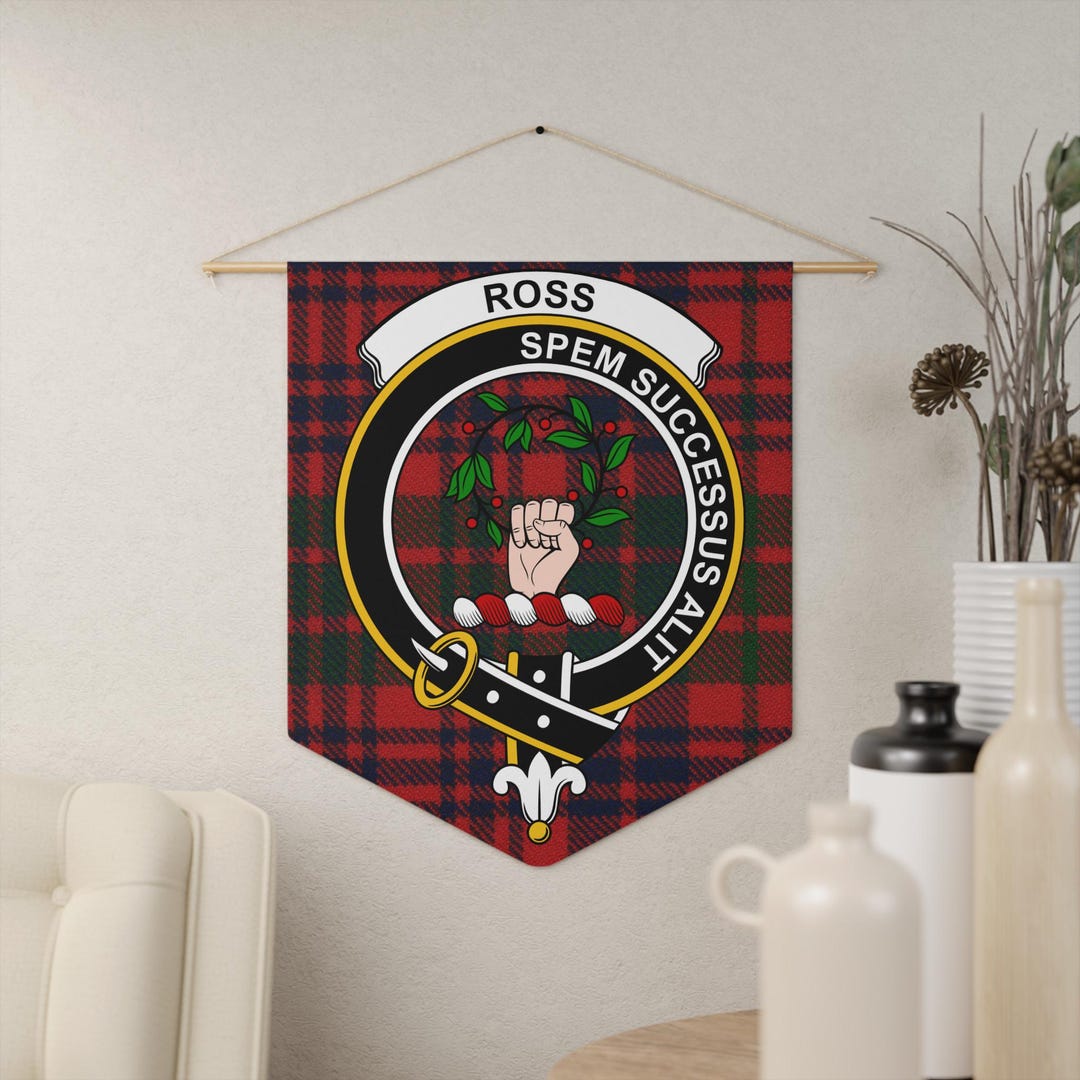 Ross Clan Crest Pennant: Scottish Tartan, Family Heritage, Decorative ...