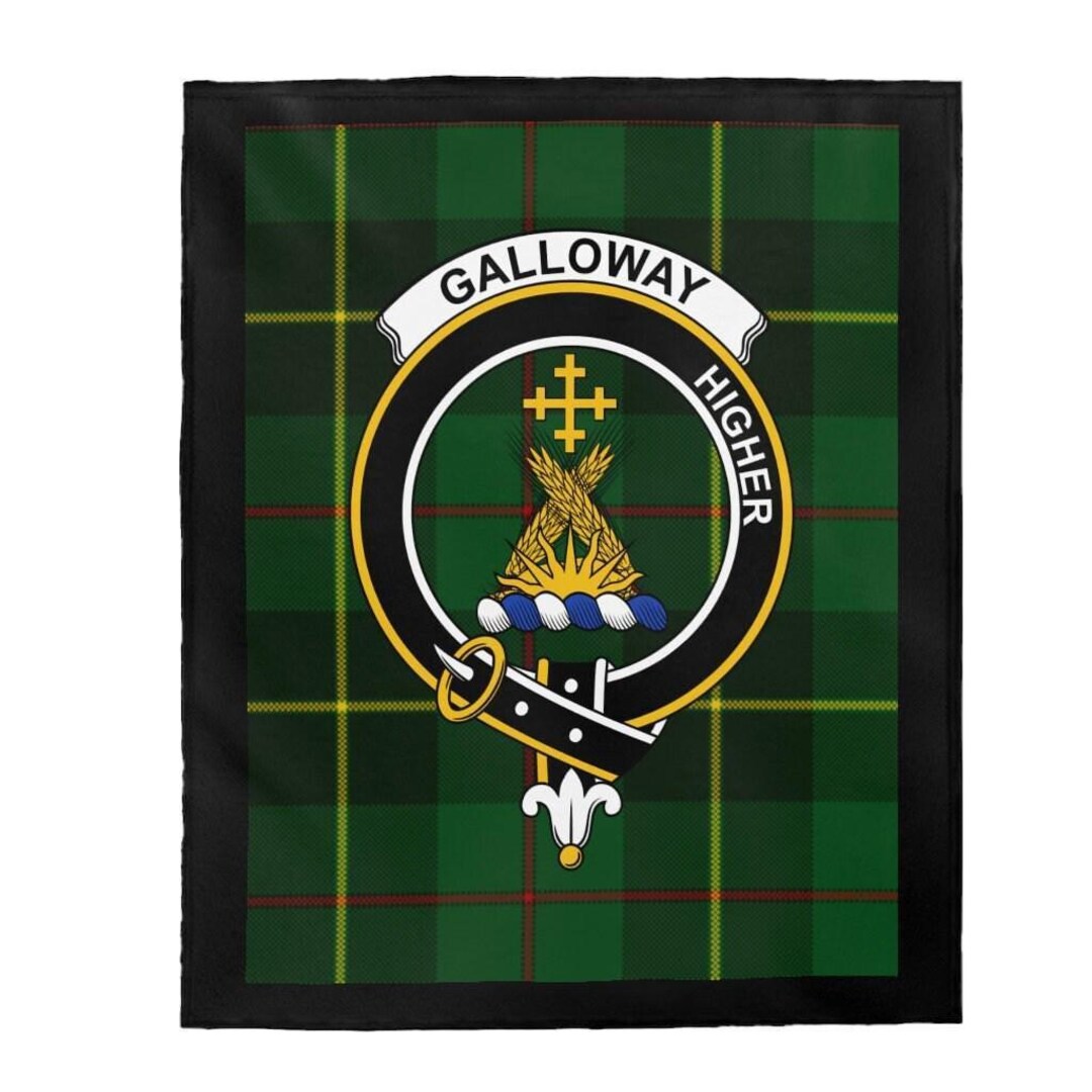Galloway Clan Crest Tartan Blanket, Scottish Heritage Blanket, Cozy ...