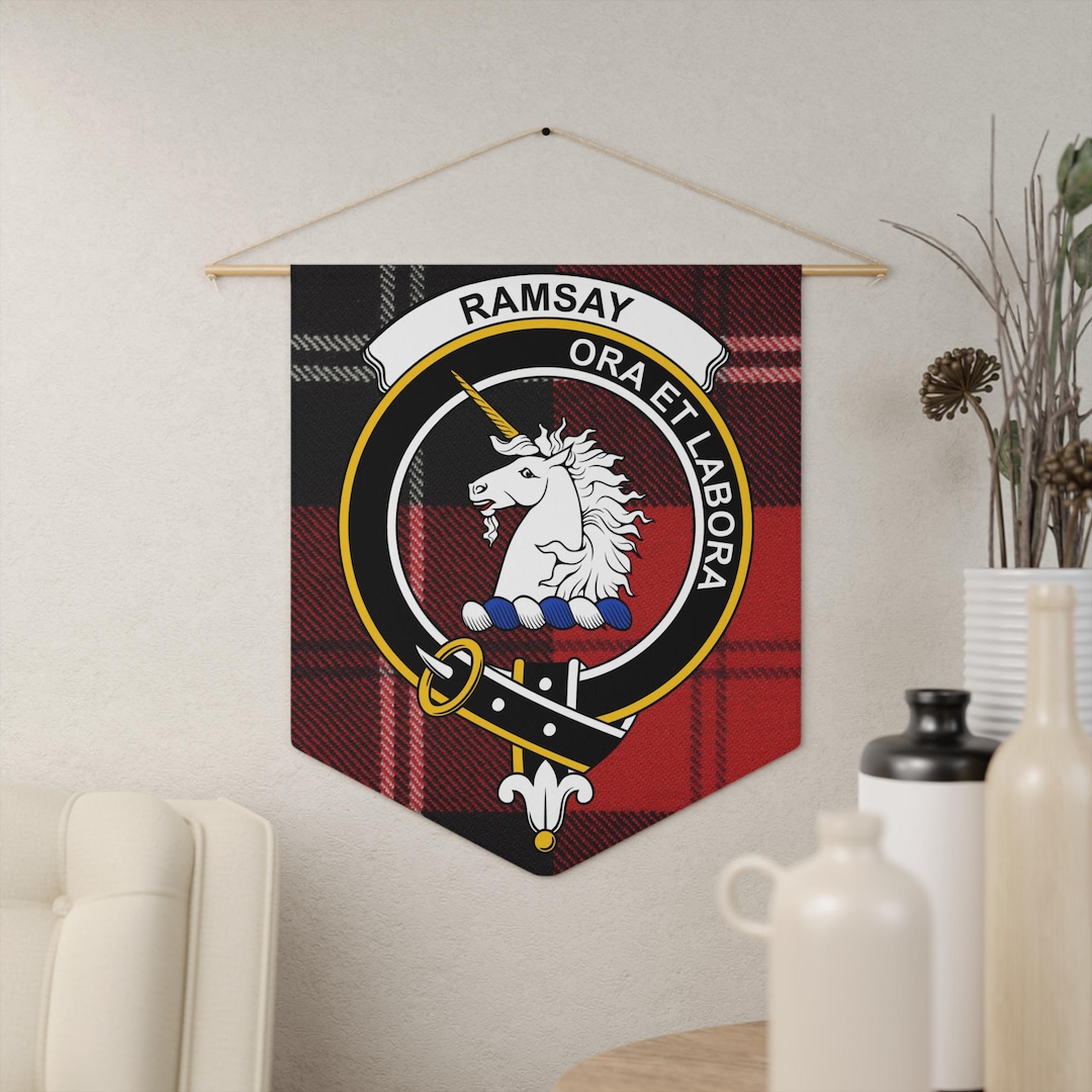 Ramsay Clan Crest Tartan Pennant: Scottish Heritage Decor, Family Pride ...