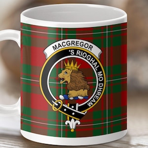 Macgregor Clan Tartan Crest Mug: Scottish Heritage Gift - Etsy