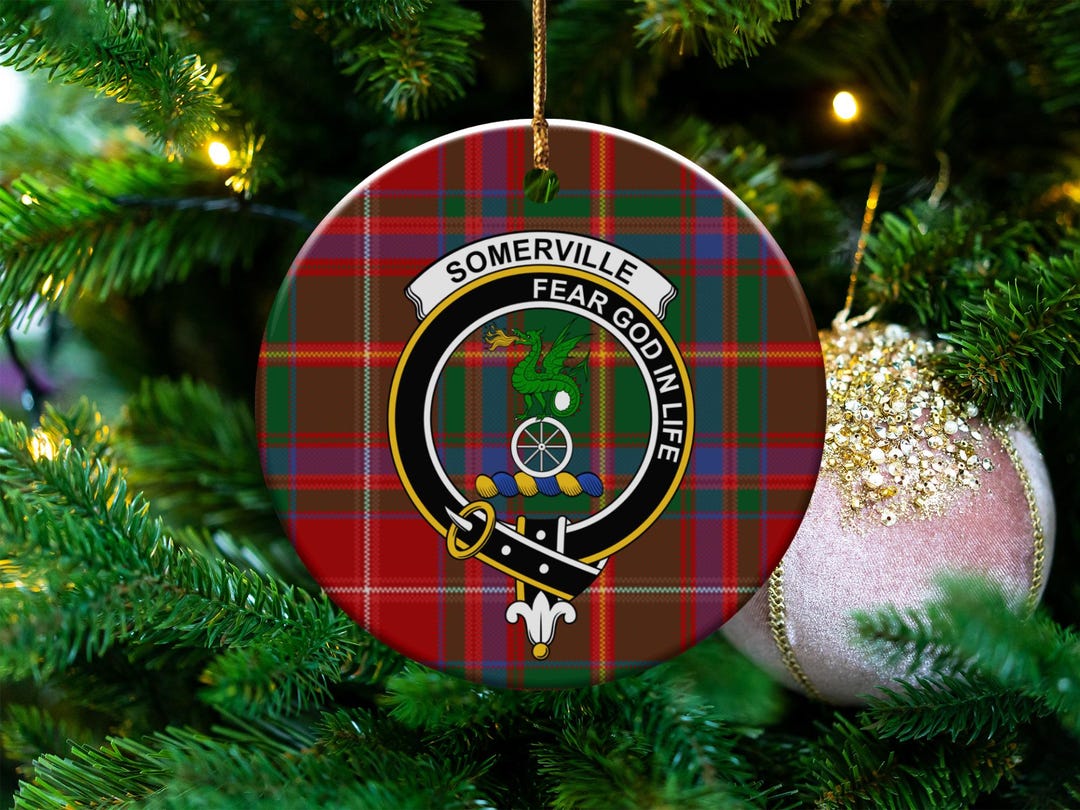 Somerville Clan Crest Ceramic Ornament, Tartan Scottish Gift, Family ...