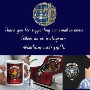 Hogan Family Crest Christmas Ornament, Irish Tartan Background Coat of ...