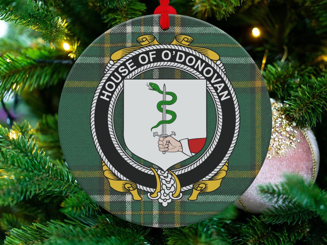 O'donovan Irish Surname Crest Coat of Arms Christmas Ornament, Irish ...