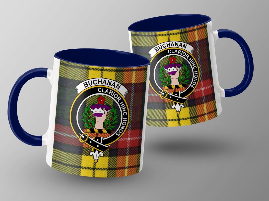 Scottish Clan Buchanan Crest Coffee Mug, Heraldic Lion Emblem ...