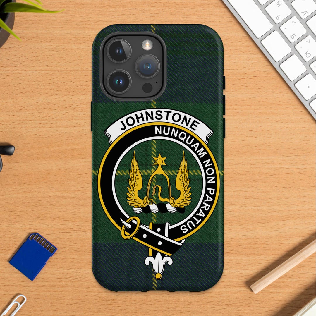 Johnstone Scottish Clan Crest Tartan Background Phone Case, Protective ...