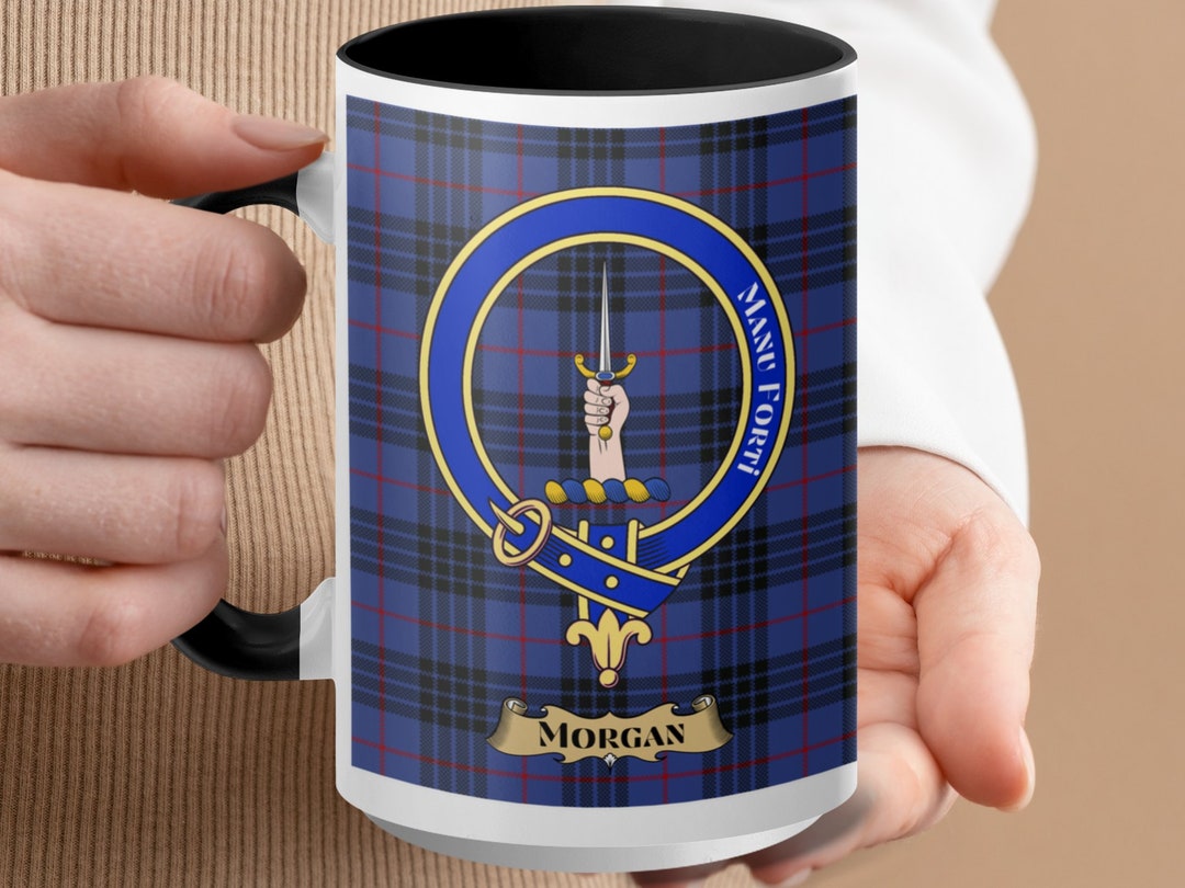 Clan Morgan Tartan Mug, Scottish Clan Crest Mug, Morgan Family Gift ...