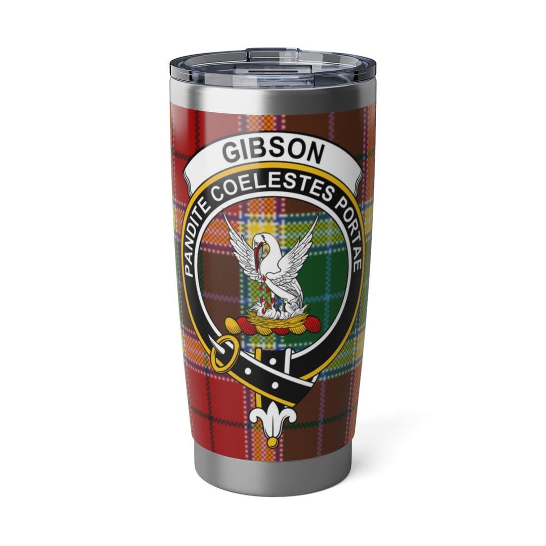Gibson Clan Crest 20oz Stainless Steel Travel Tumbler | Scottish Tartan ...