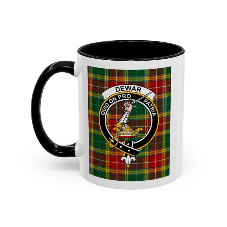 Dewar Clan Mug, Scottish Tartan, Family Crest, Premium Accent Mug ...
