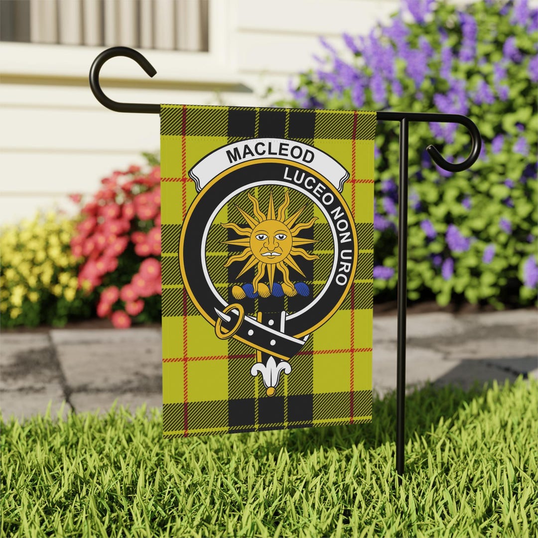 Macleod Scottish Clan Crest Tartan Garden Banner Flag, Authentic ...