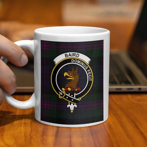 Clan Baird Crest Shield Mug, Family Heritage Gift, Scottish Clan Baird ...