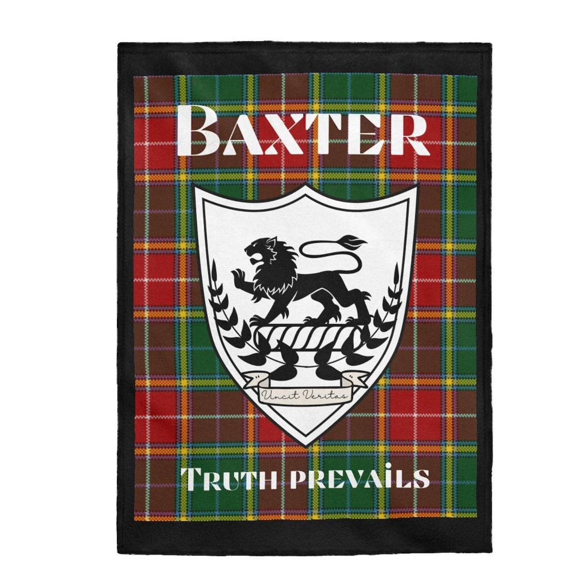 Clan Baxter Scottish Tartan Plush Blanket | Etsy