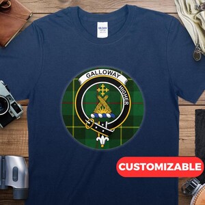 Galloway Clan T-shirt, Scottish Clan Crest on Tartan Background, Family ...