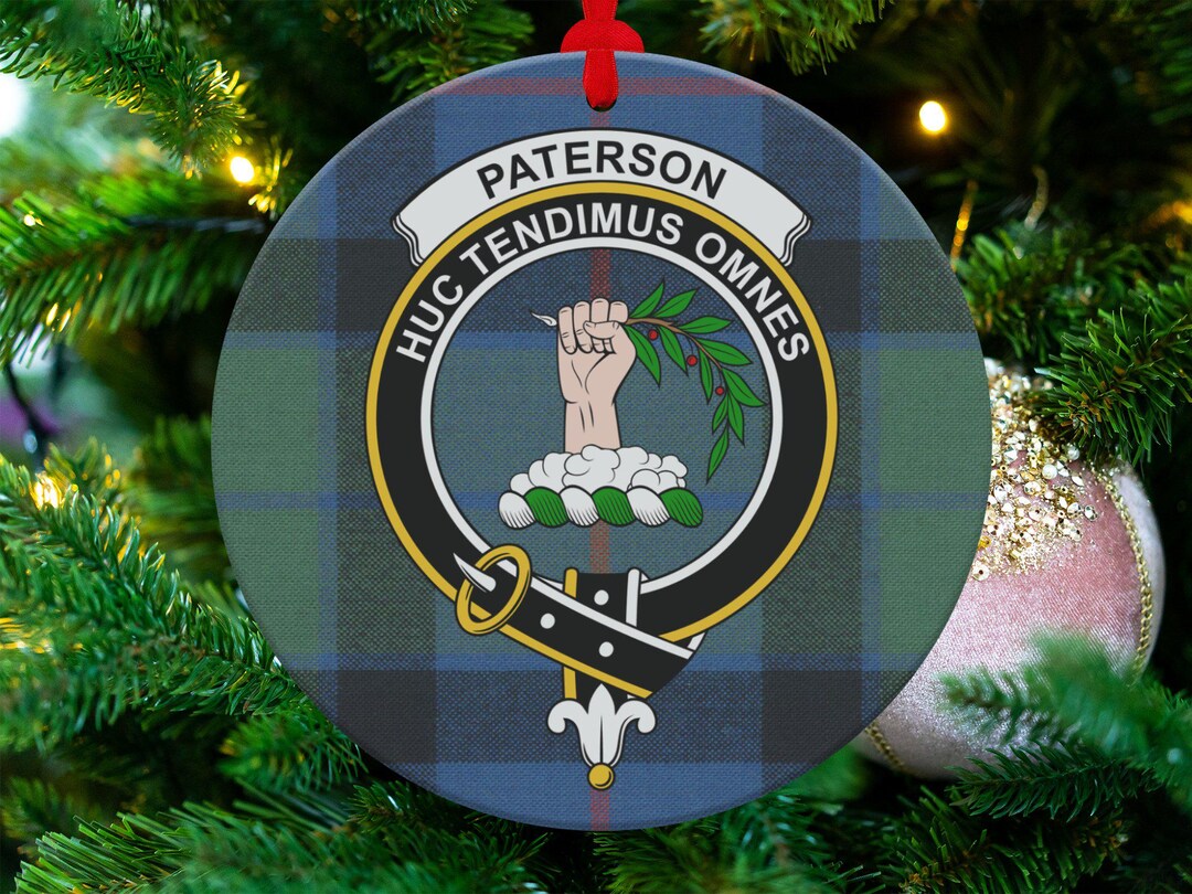 Paterson Clan Crest Christmas Ornament, Scottish Ornaments, Highland ...