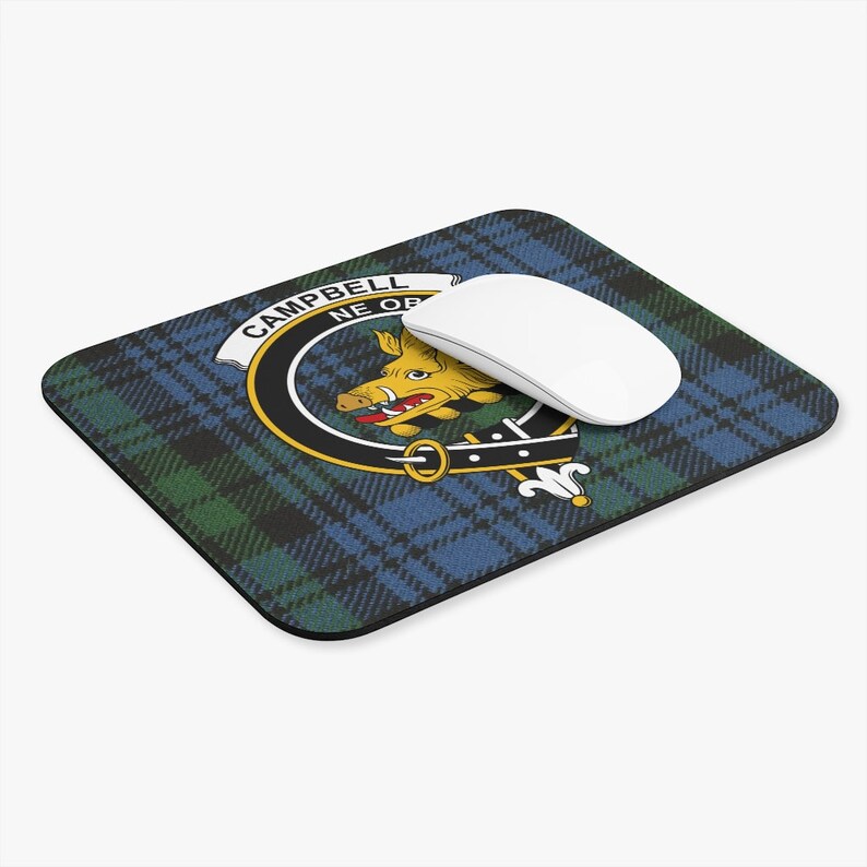Personalized Scottish Clan Tartan Crest Mouse Pad - Etsy