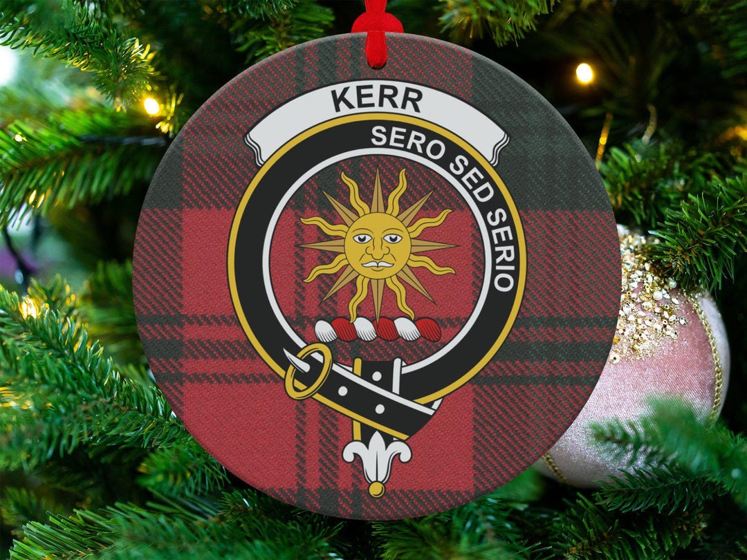 Kerr Clan Crest Tartan Christmas Ornament, Scottish Clan Heritage ...