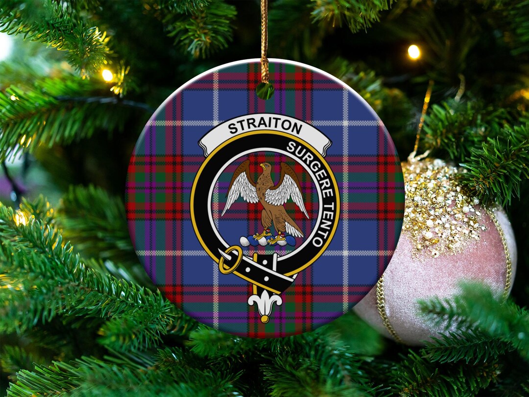 Straiton Clan Crest Ceamic Ornament, Scottish Family Gift, Scotland ...
