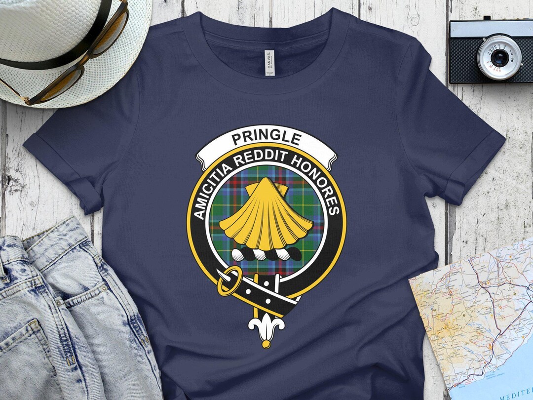 Pringle Clan Crest Tartan Background T-shirt, Family Name Sweatshirt ...