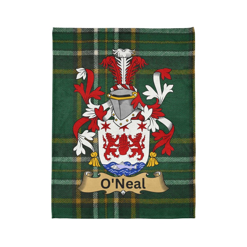Irish Tartan Blanket, O'neal Family Crest, Soft Polyester Home Decor ...