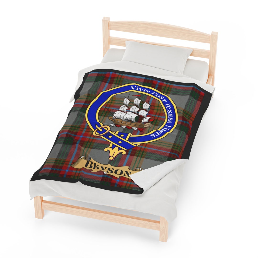 Bryson Clan Scottish Tartan Blanket, Bryson Crest Scotland Throw ...