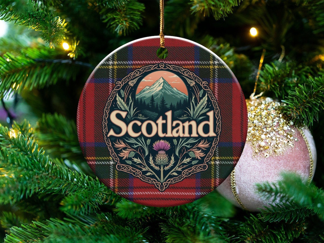 Scotland Christmas Ornament, Scottish Tartan Accent, Holiday Tree ...