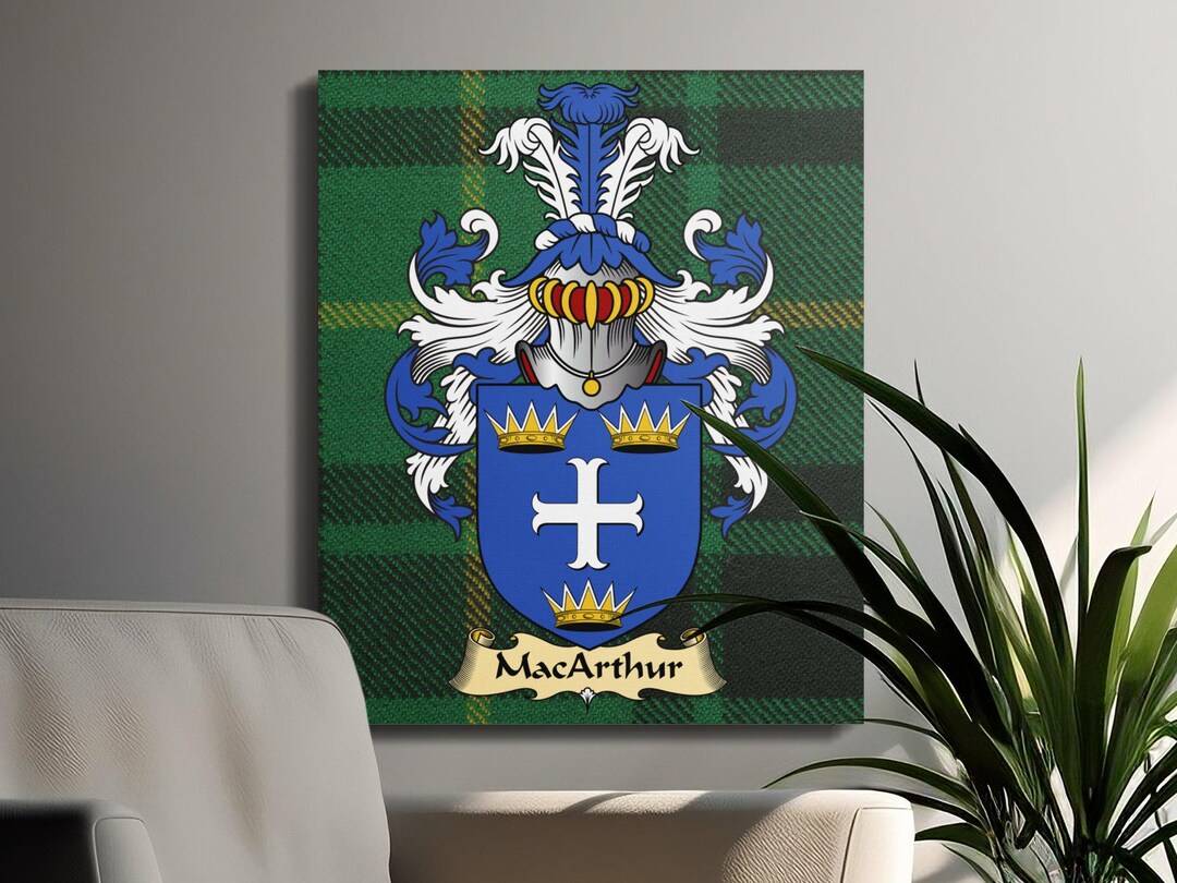 Macarthur Tartan Canvas Wrap, Scottish Family Crest Wall Art - Etsy