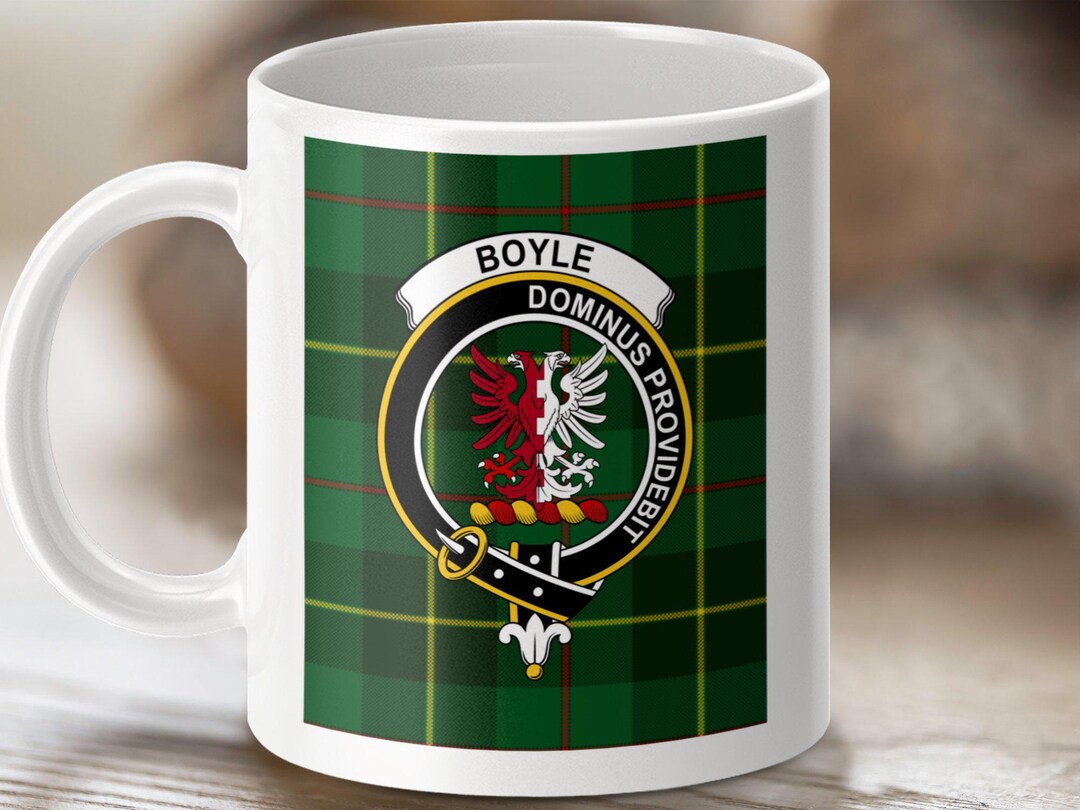 Boyle Clan Mug, Scottish Crest Coffee Cup, Tartan Heritage Gift ...