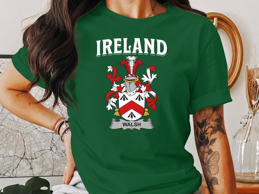 Walsh Coat of Arms Family Reunion Shirt, Walsh Irish Surname T-shirt ...